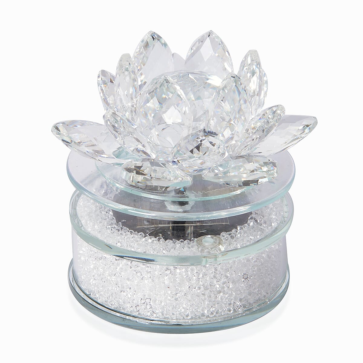 Buy Transparent Crystal Rotating Lotus with Solar Base with Gift Box at ...