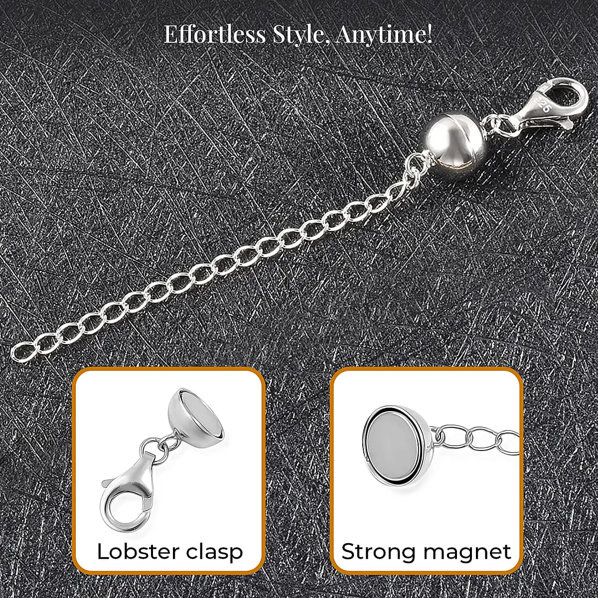 Buy Sterling Silver Magnetic Ball Clasp Extender 2.65 Grams at ShopLC.