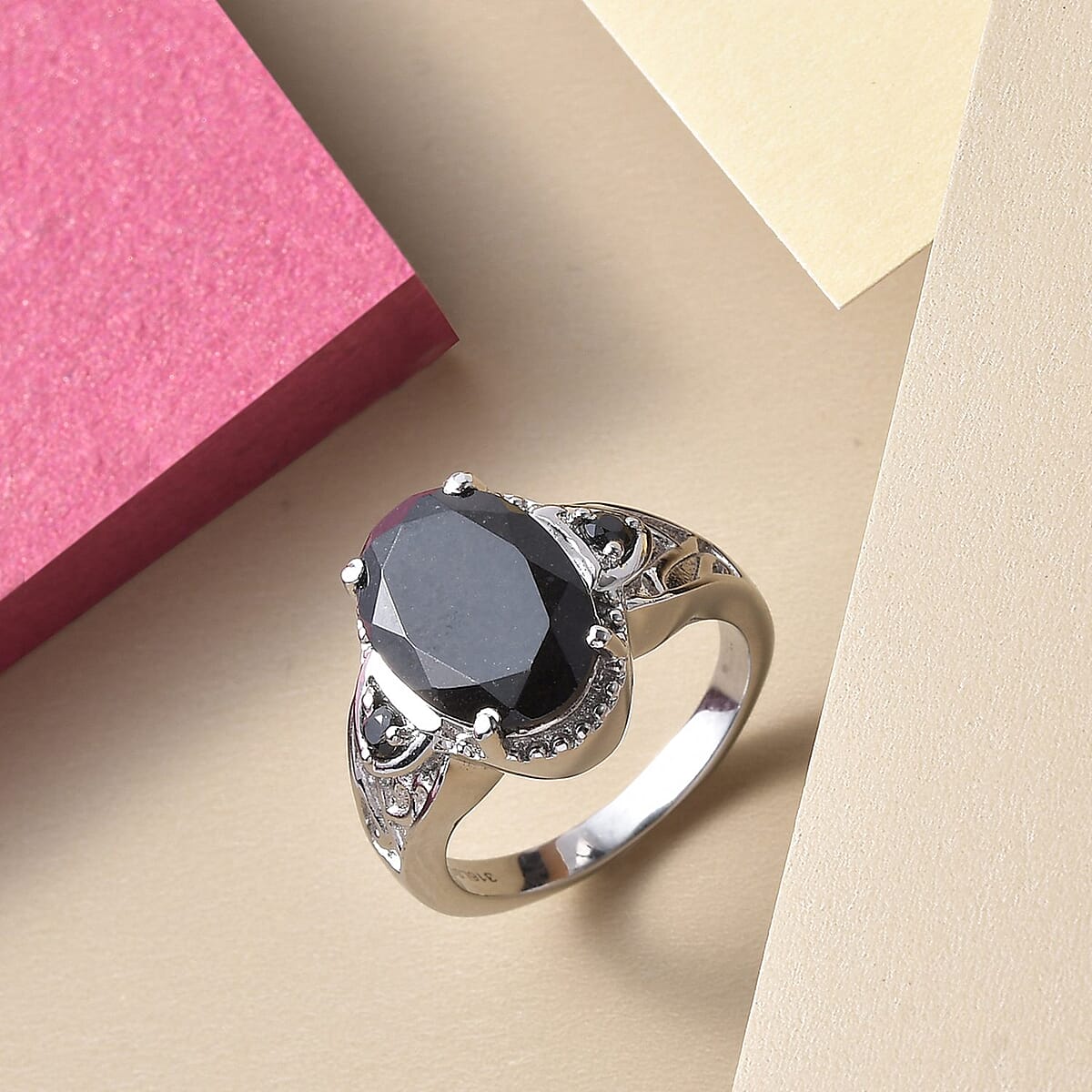 Buy Australian Black Tourmaline and Natural Thai Black Spinel Ring in ...