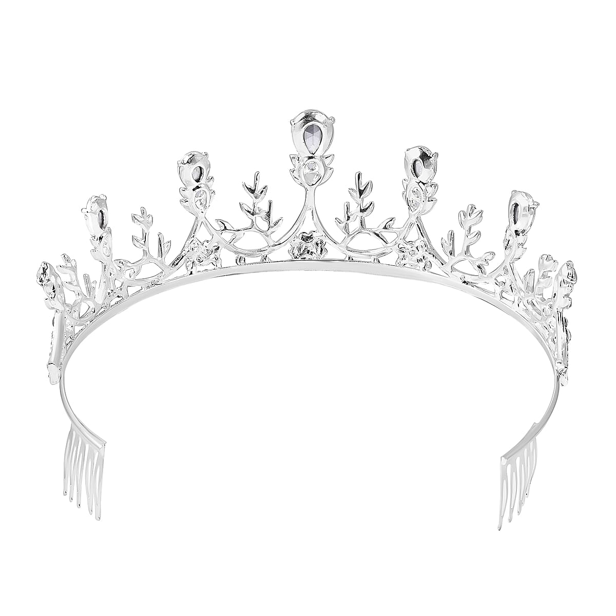 Buy Austrian Crystal Leaf Inspired Tiara in Silvertone at ShopLC.