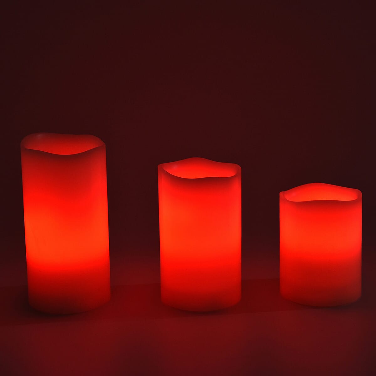 Buy Set of 3 Ivory Tint Paraffin Wax Flameless LED Candles with Remote ...