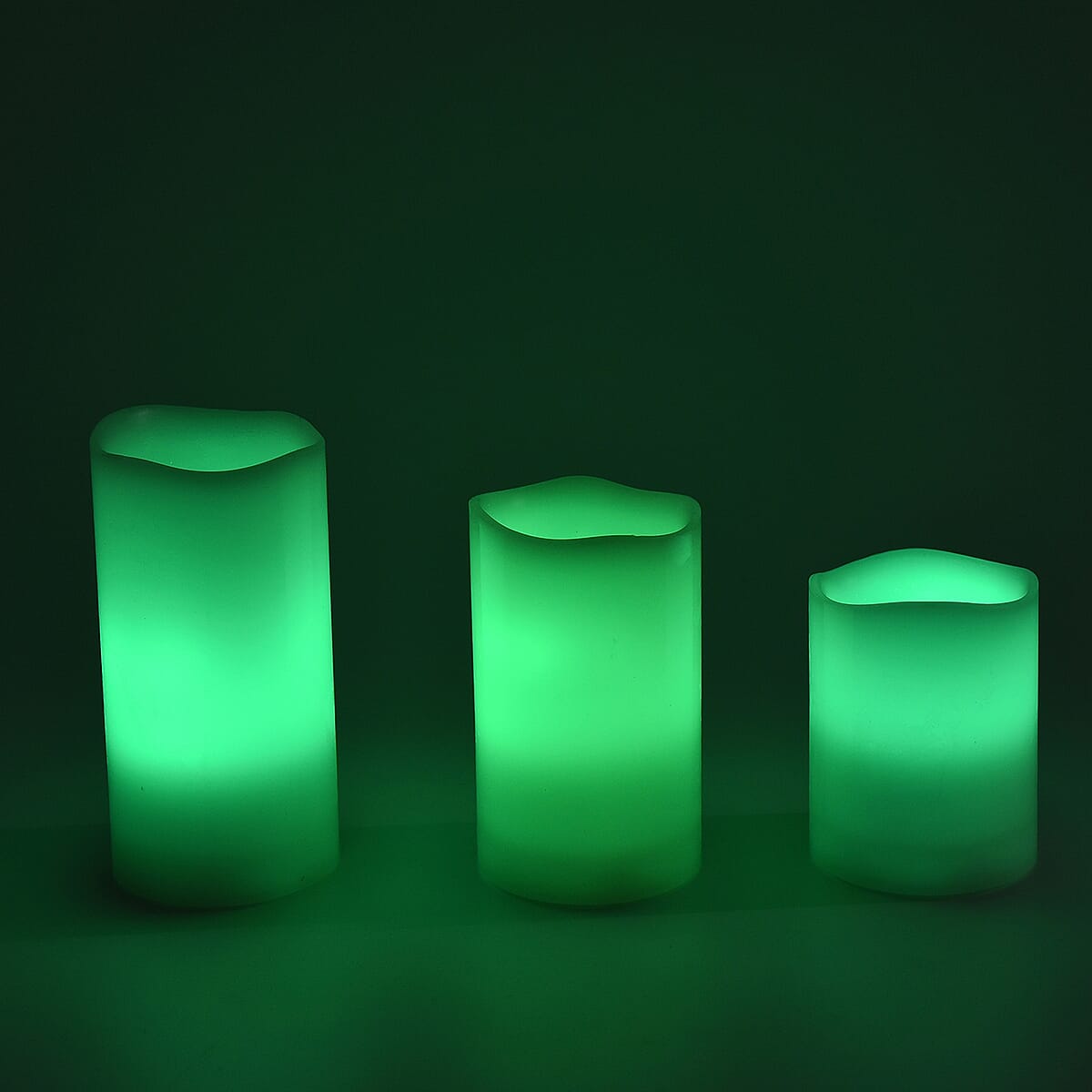 Buy Set of 3 Ivory Tint Paraffin Wax Flameless LED Candles with Remote ...