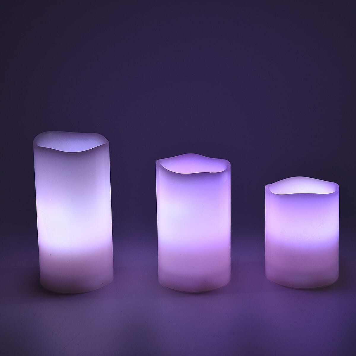Buy Set of 3 Ivory Tint Paraffin Wax Flameless LED Candles with Remote ...