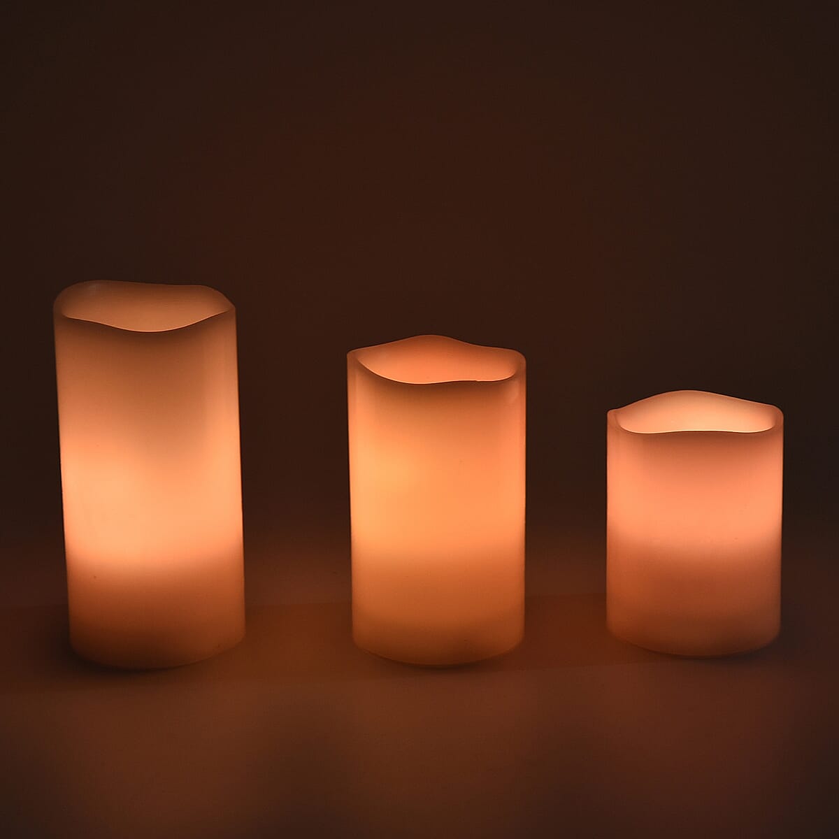Buy Set of 3 Ivory Tint Paraffin Wax Flameless LED Candles with Remote ...