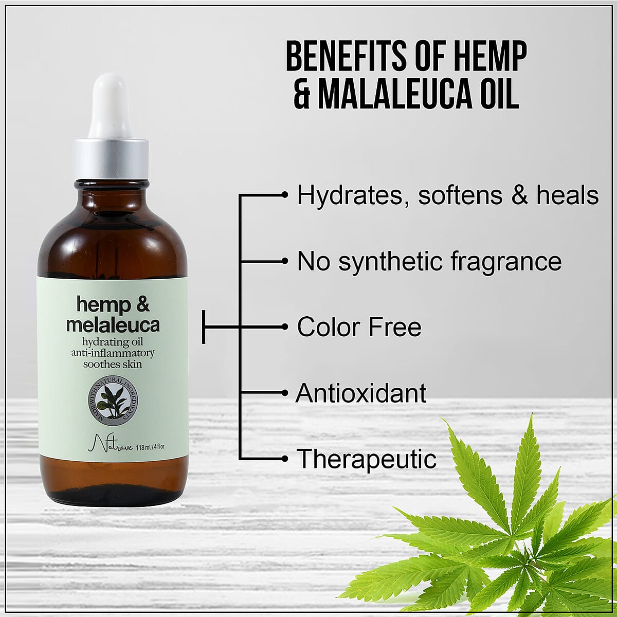 Buy Natrave Hemp & Melaleuca Hydrating Body Oil 4 fl. oz (Made in USA) at ShopLC.