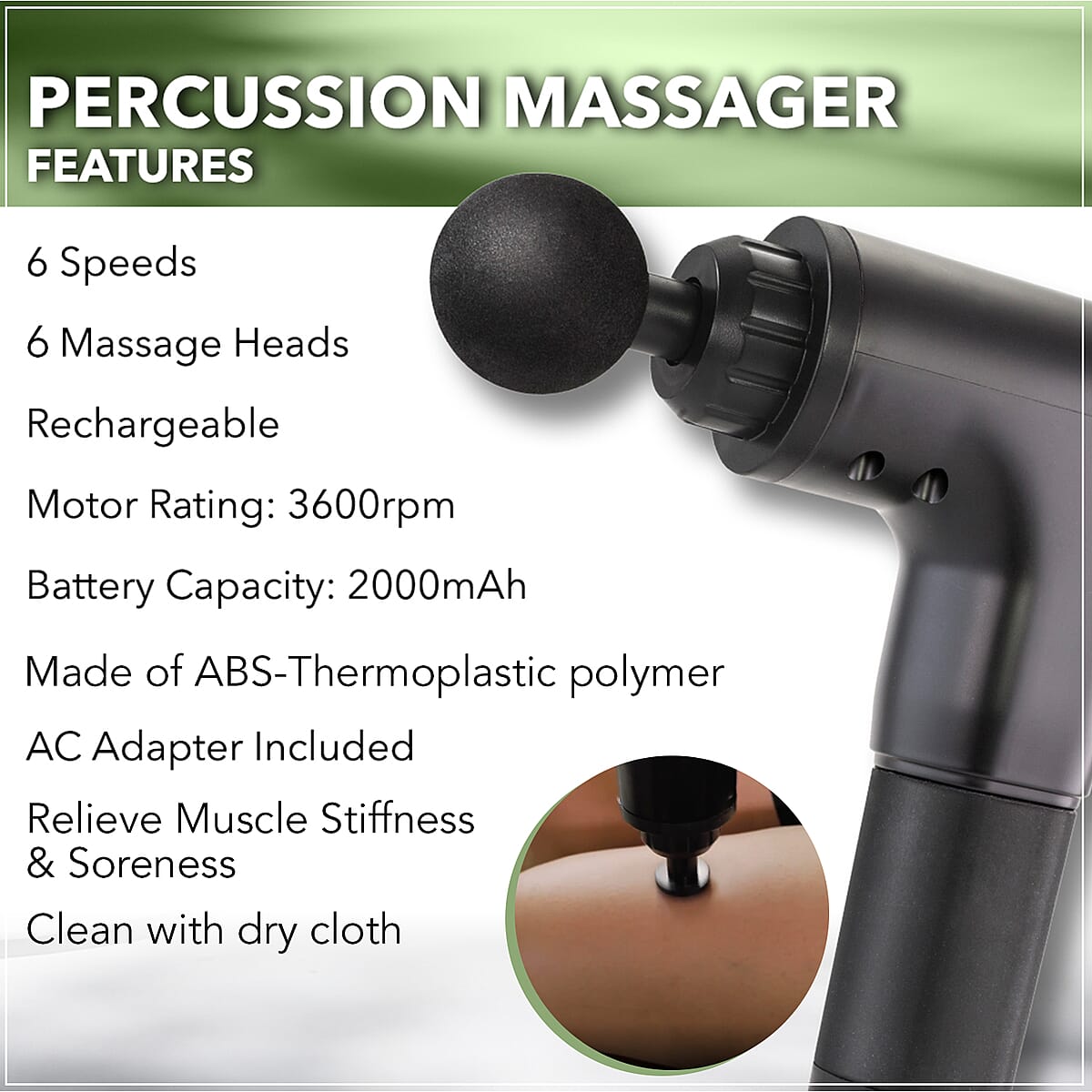 Buy Myofascial Physiotherapy Massage Gun with 6 Detachable Heads ...
