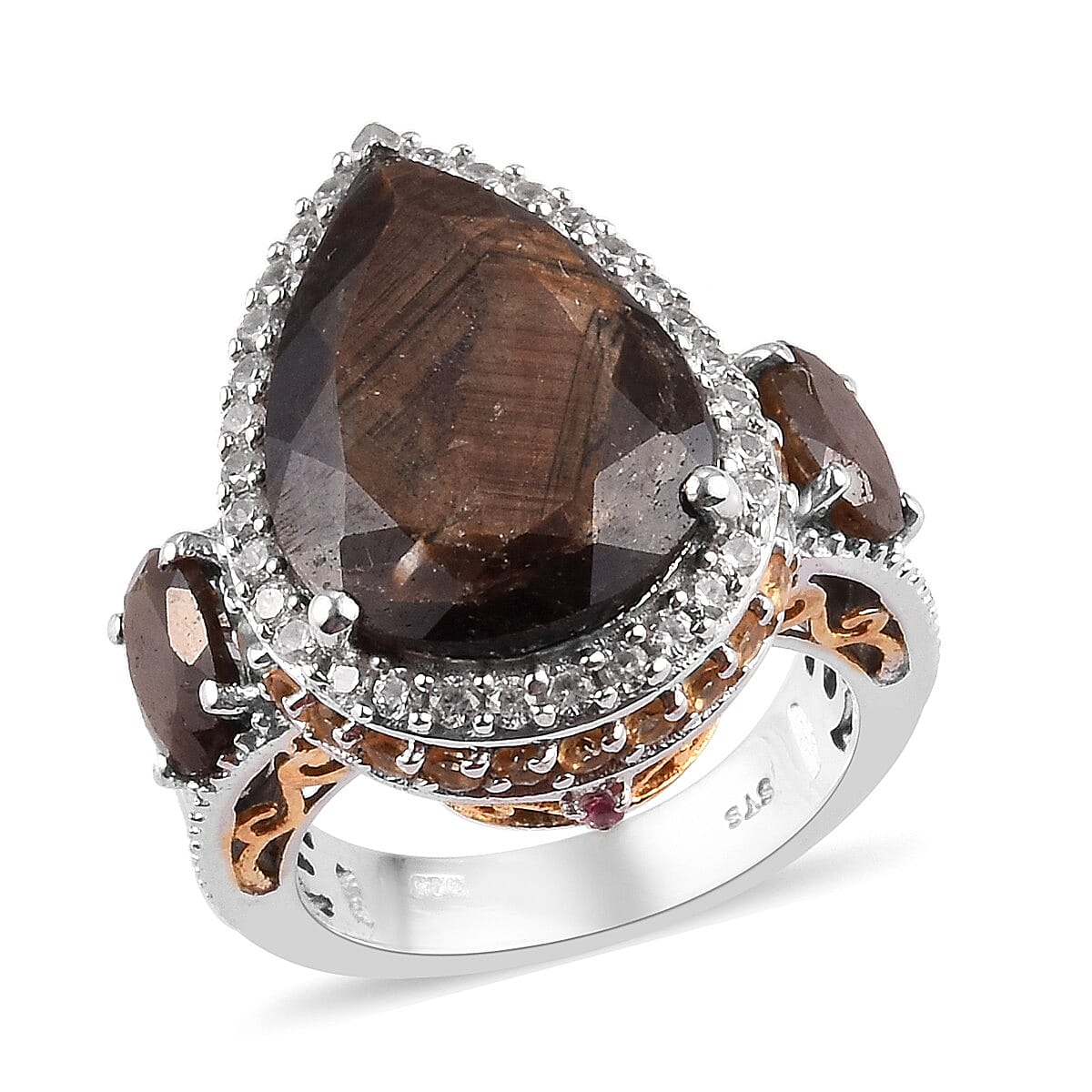 Buy Chocolate Sapphire and Multi Gemstone Ring in 14K Yellow Gold and ...