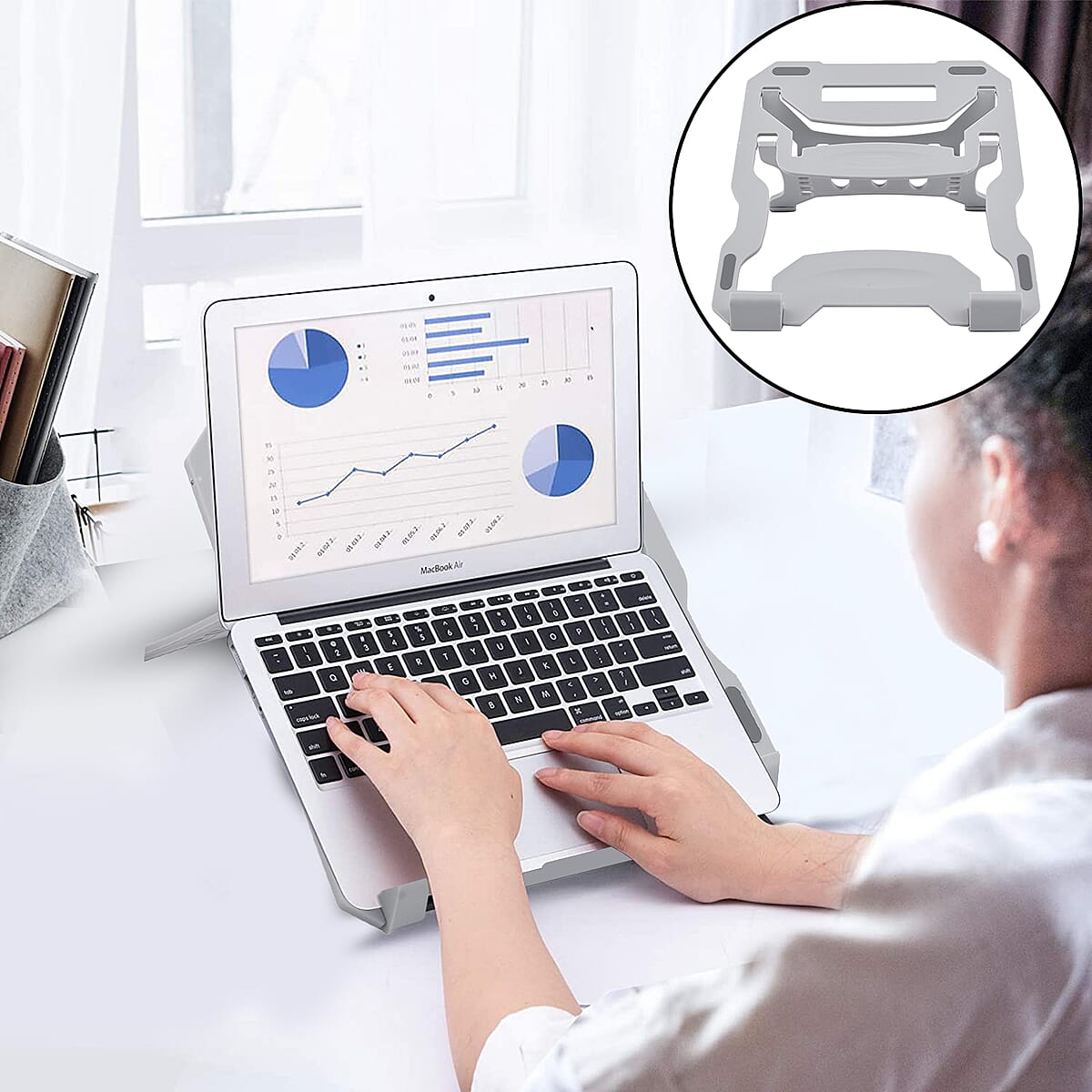 Buy Gray Adjusted Notebook Computer Folding Stand Base (6 Kinds of ...