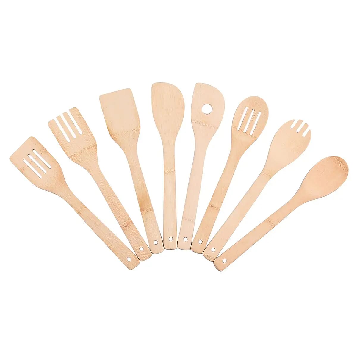 Buy 8pcs Bamboo Kitchen Utensil Set at ShopLC.