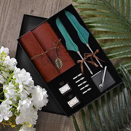 Buy Leaf Pattern Embossed Leather Cover with String Closure Notebook ...