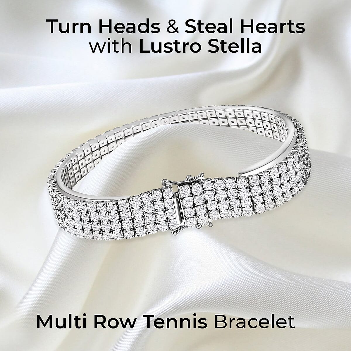 Buy DOORBUSTER Simulated Diamond Multi Row Tennis Bracelet in Rhodium ...