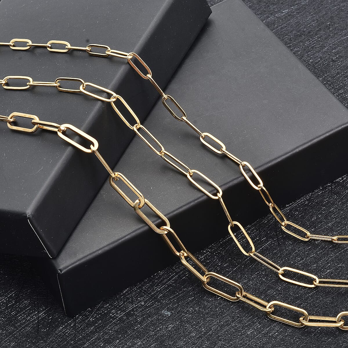 Buy Set of 4, 3 Paper Clip Chains Necklace 16, 20 and 24 Inches with 3 ...