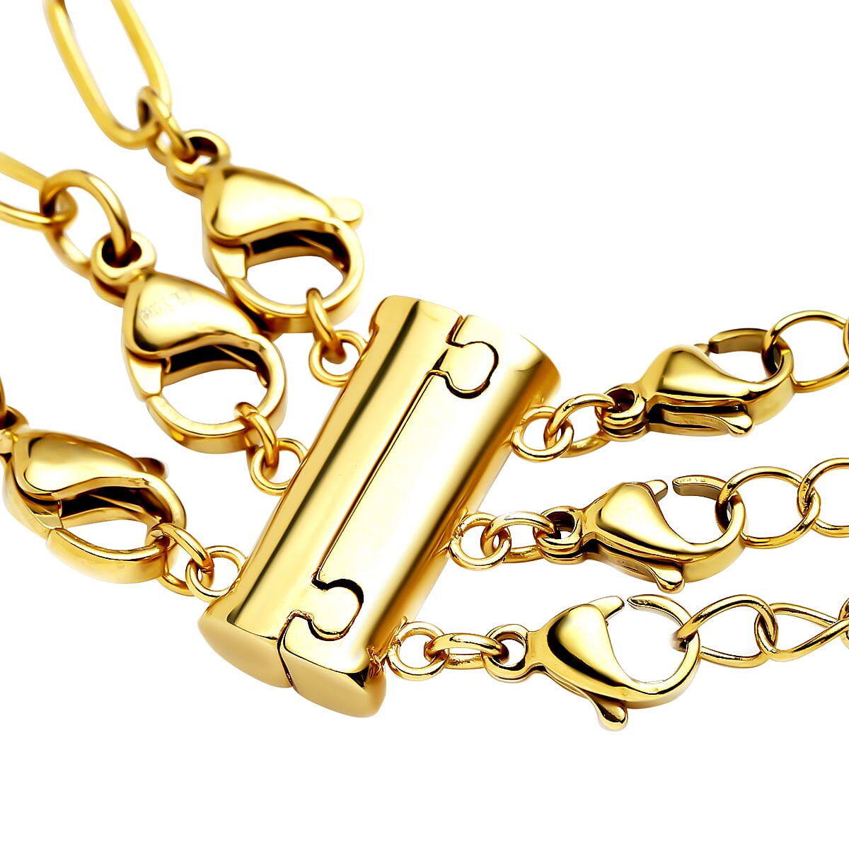 Buy Set of 4, 3 Paper Clip Chains Necklace 16, 20 and 24 Inches with 3 ...