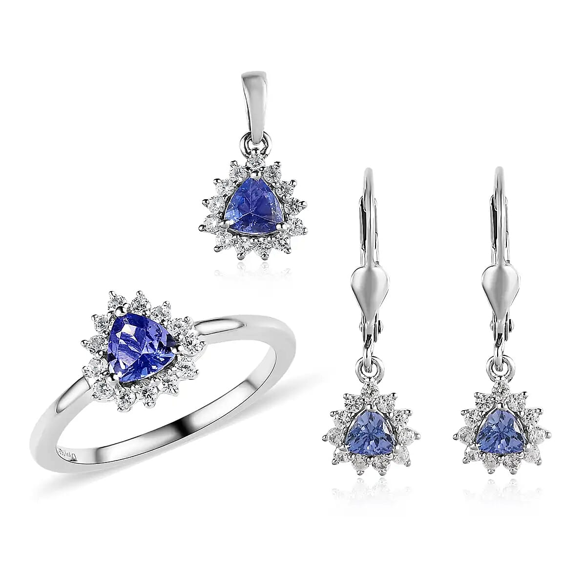 Tanzanite Ring And Necklace Set