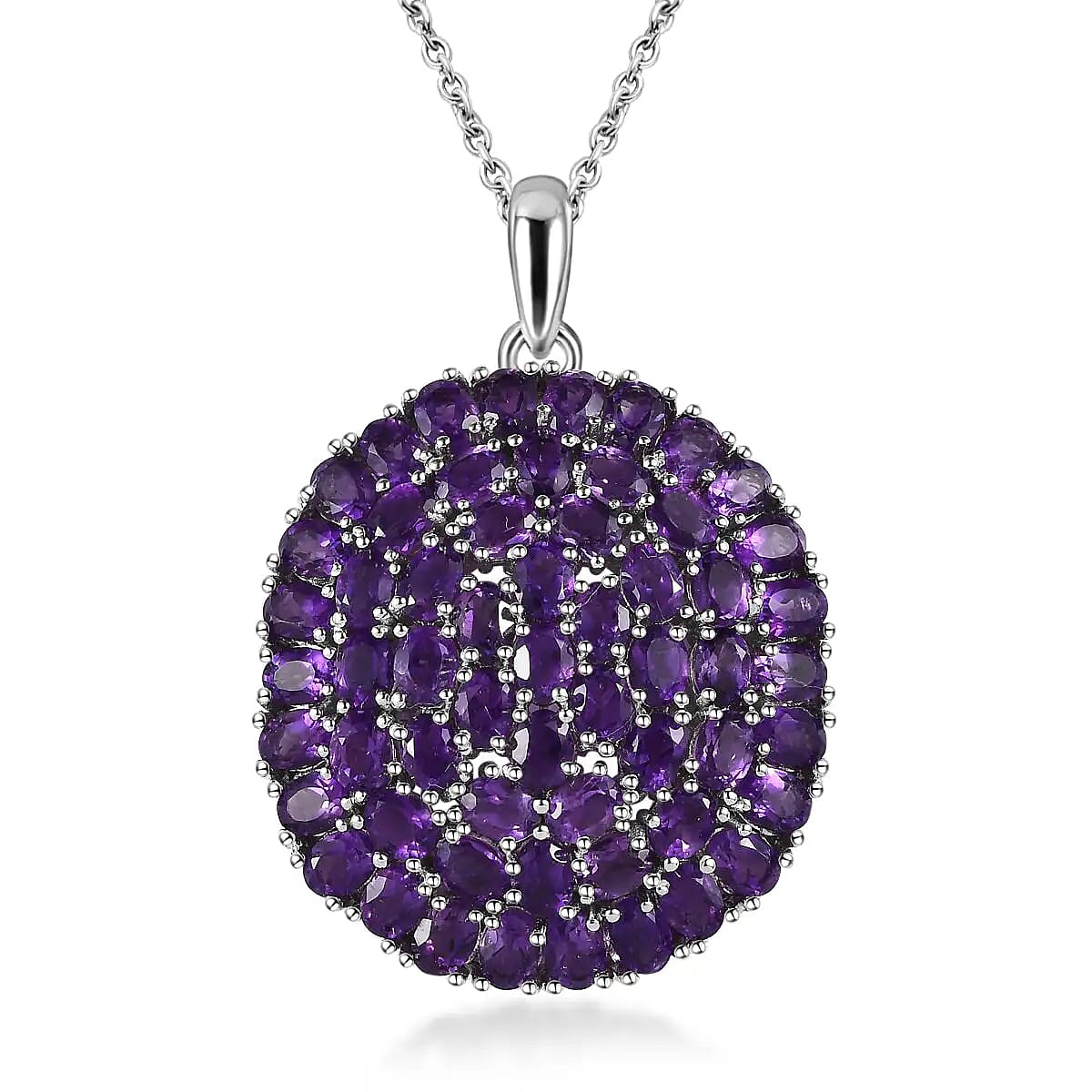 Buy Karis Amethyst Cluster Pendant Necklace |Platinum Bond and ...