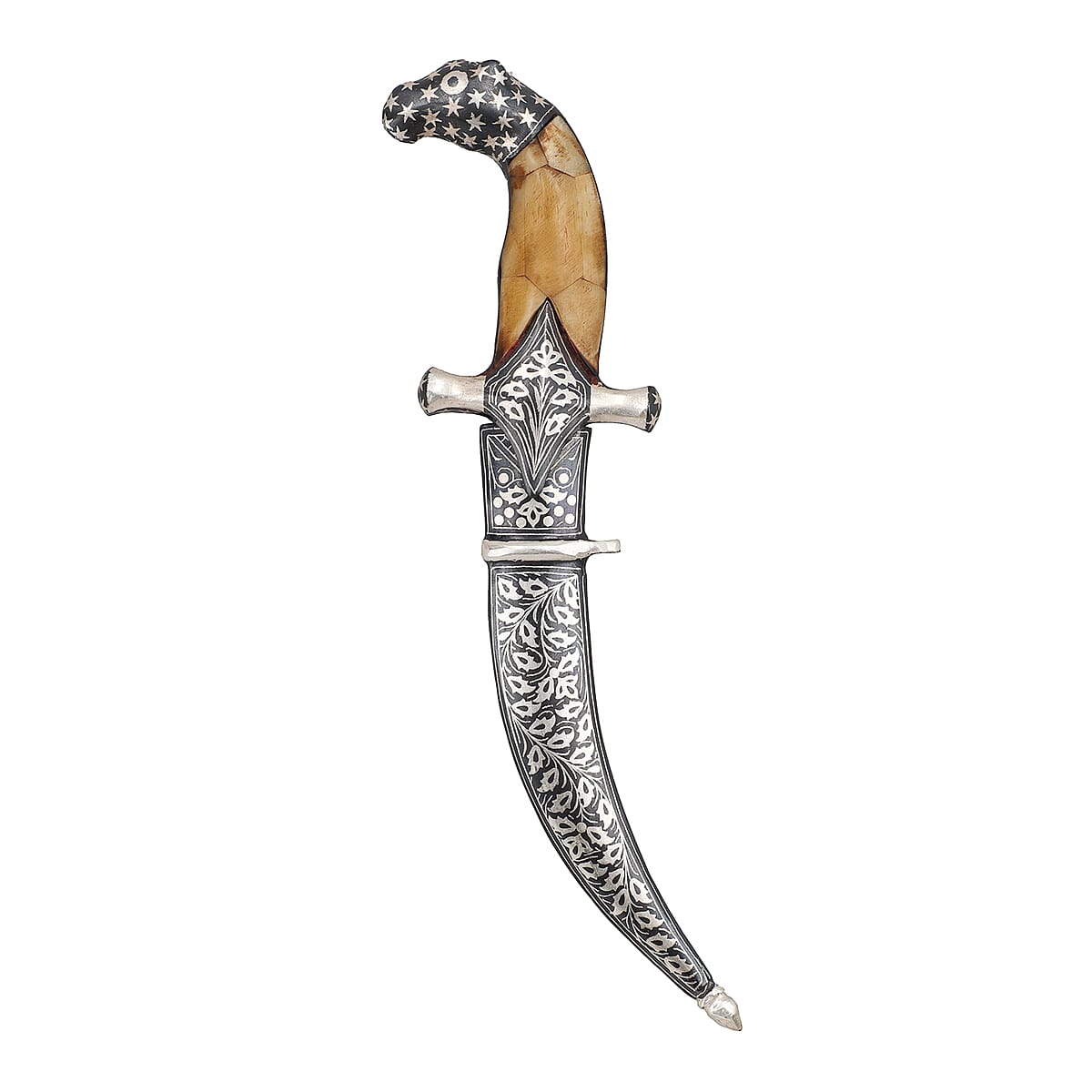 Buy Handcrafted Bone Handle Dagger with German Silver Guard. (bull Head ...