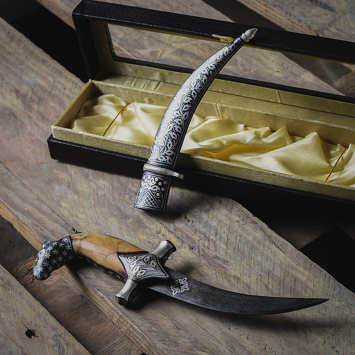 Buy Handcrafted Bone Handle Dagger with German Silver Guard. (bull Head ...