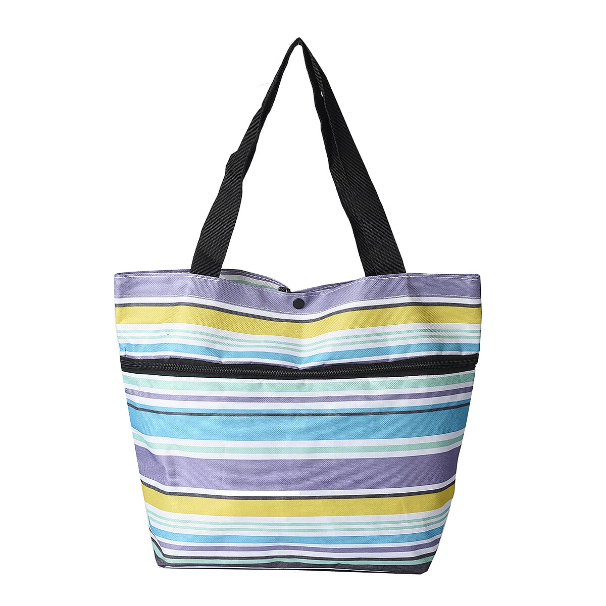 Buy Multi Color Stripe Pattern Foldable Shopping Bag with Rollers at ...