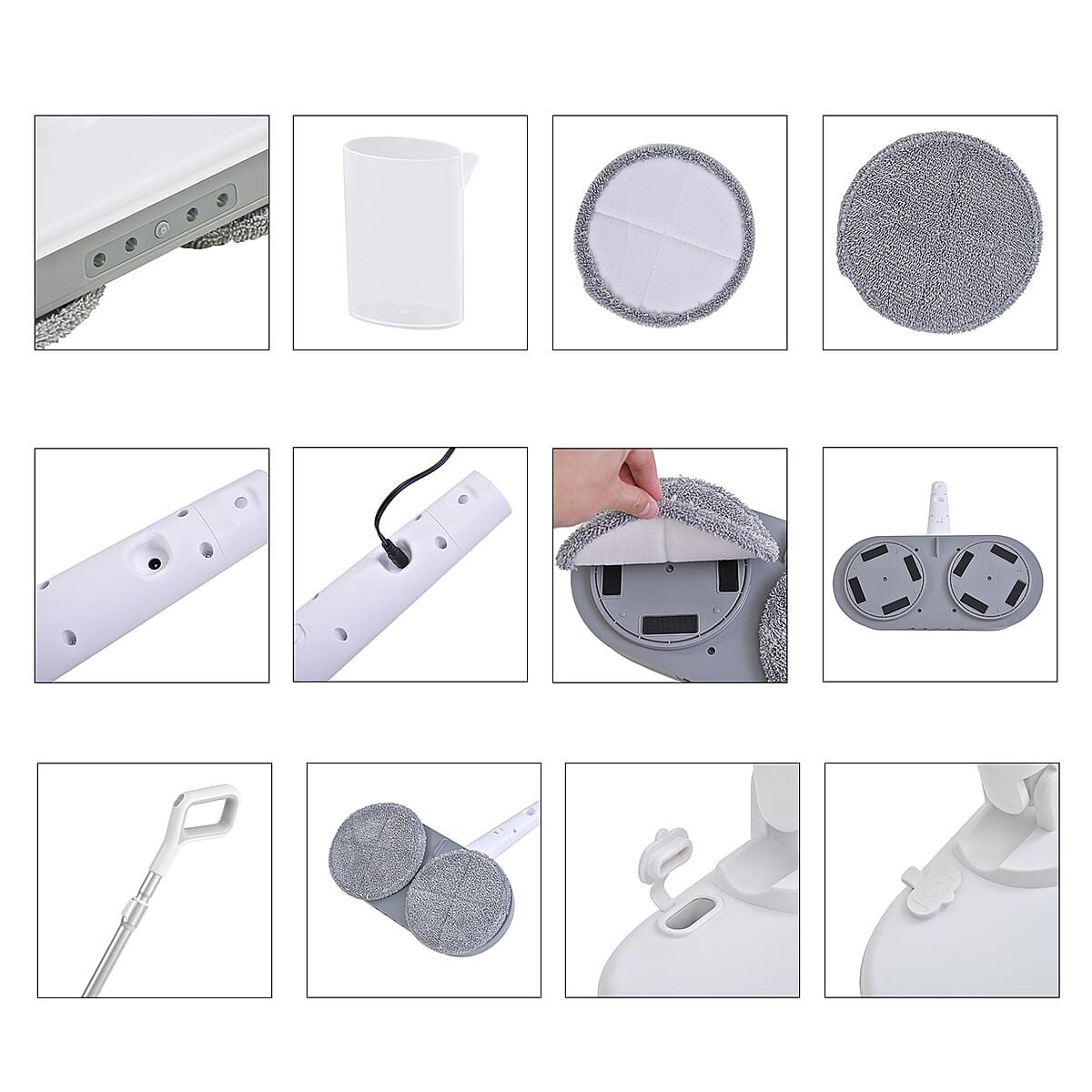 Buy Homesmart White and Gray Cordless Electric Spin Mop with 280ml ...