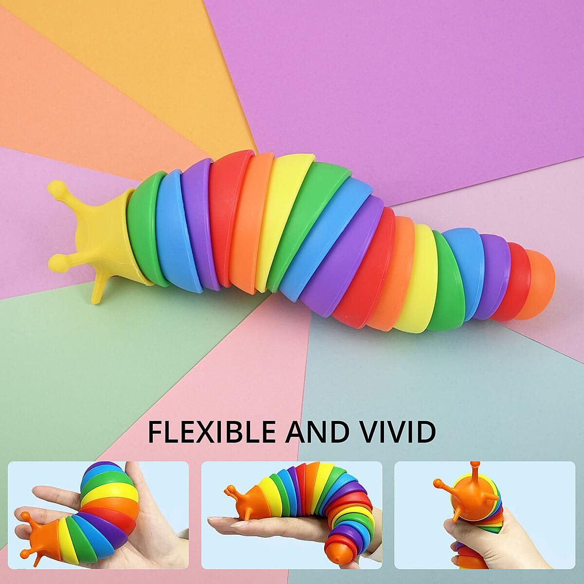 Buy FIDGETY Multicolor Flexible 3D Slug at ShopLC.