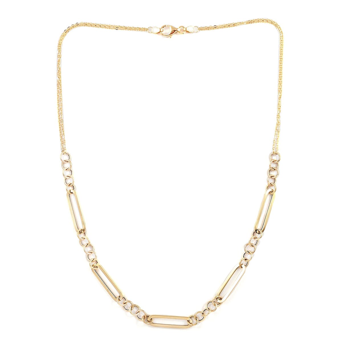 Buy Maestro Gold Collection Italian 10K Yellow Gold Paperclip Stations ...