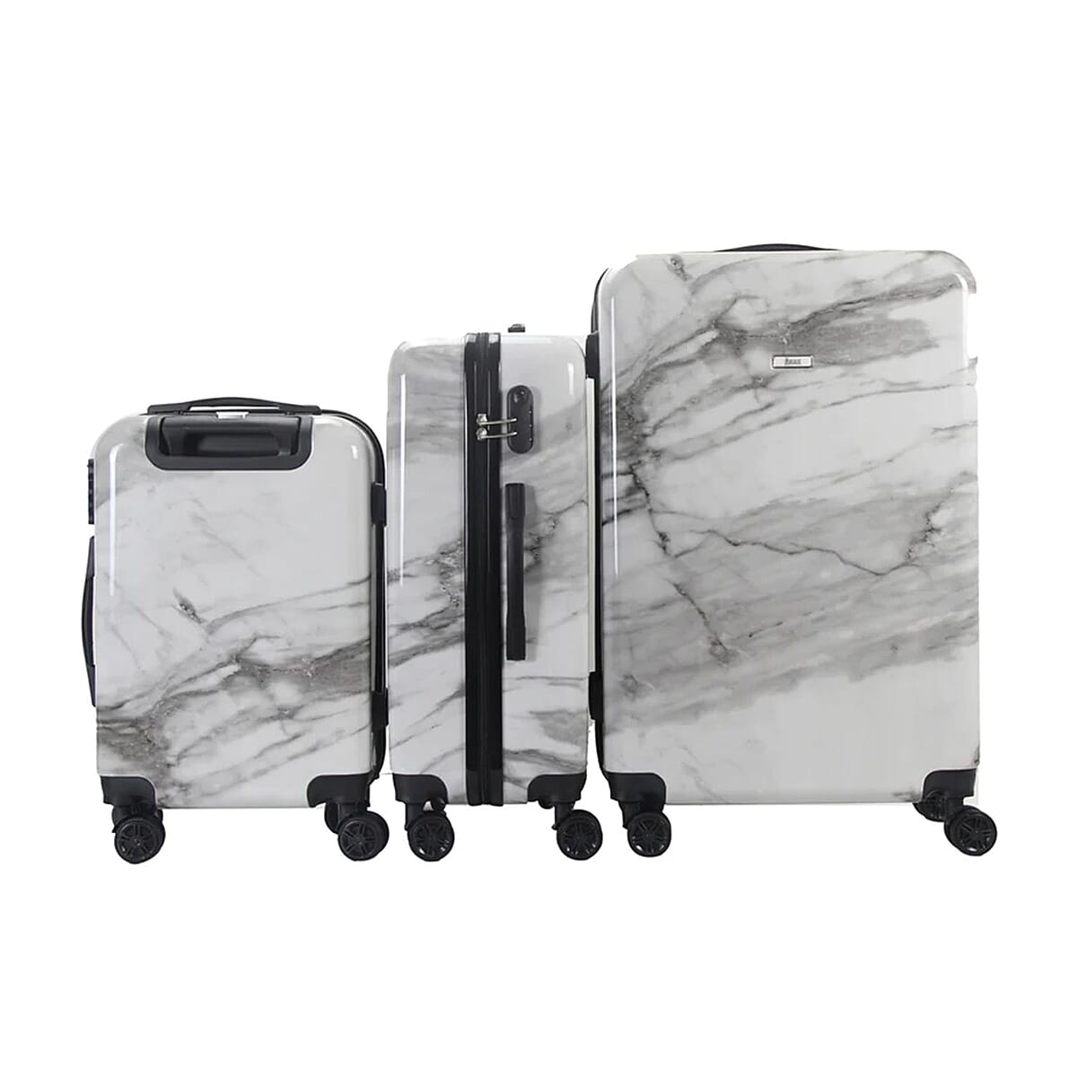 Buy Mirage-Tanya 3 Piece White Marble Luggage Set with 360 Dual ...