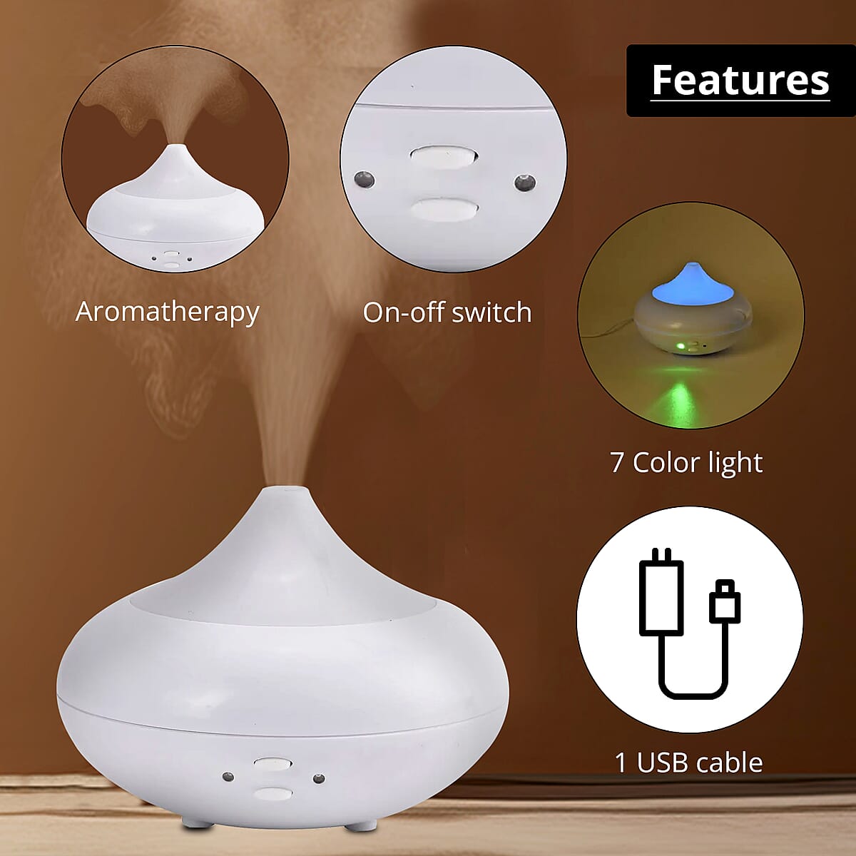 Buy 7 Color Light Humidifier With 10 Essential Oil at ShopLC.