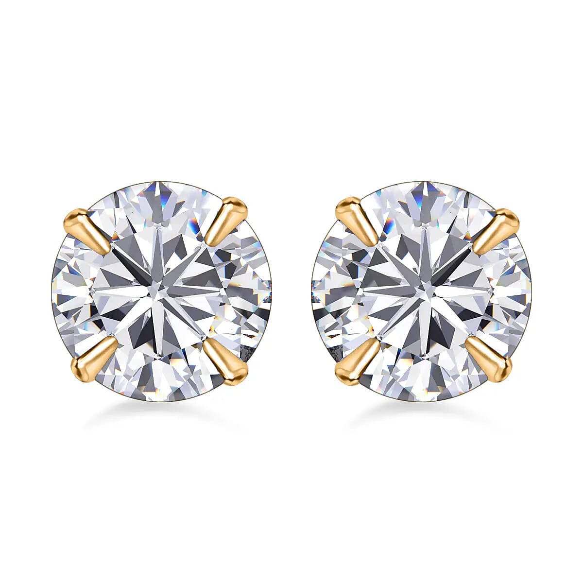 Buy 14K Yellow Gold Crystal Stud Earrings| Crystal Studs| Solitaire ...