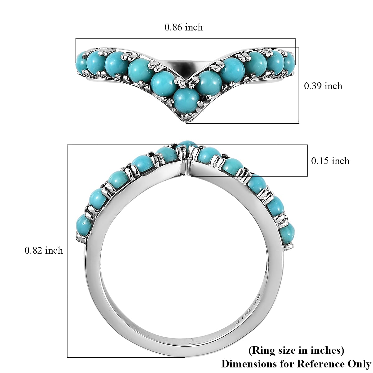 Buy American Natural Sleeping Beauty Turquoise Chevron Ring in ...