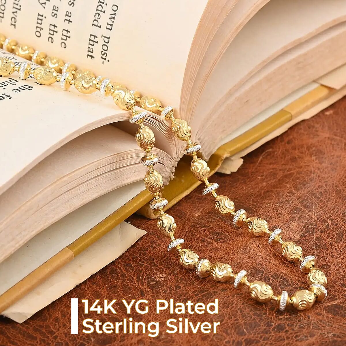 Buy Saturn Chain Necklace | Italian 14K Yellow Gold Over Sterling ...