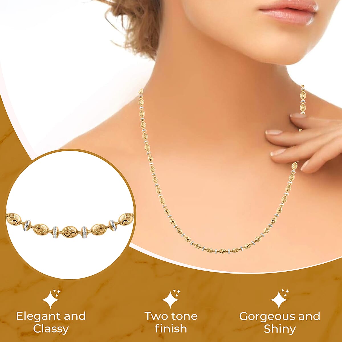 Buy Saturn Chain Necklace | Italian 14K Yellow Gold Over Sterling ...