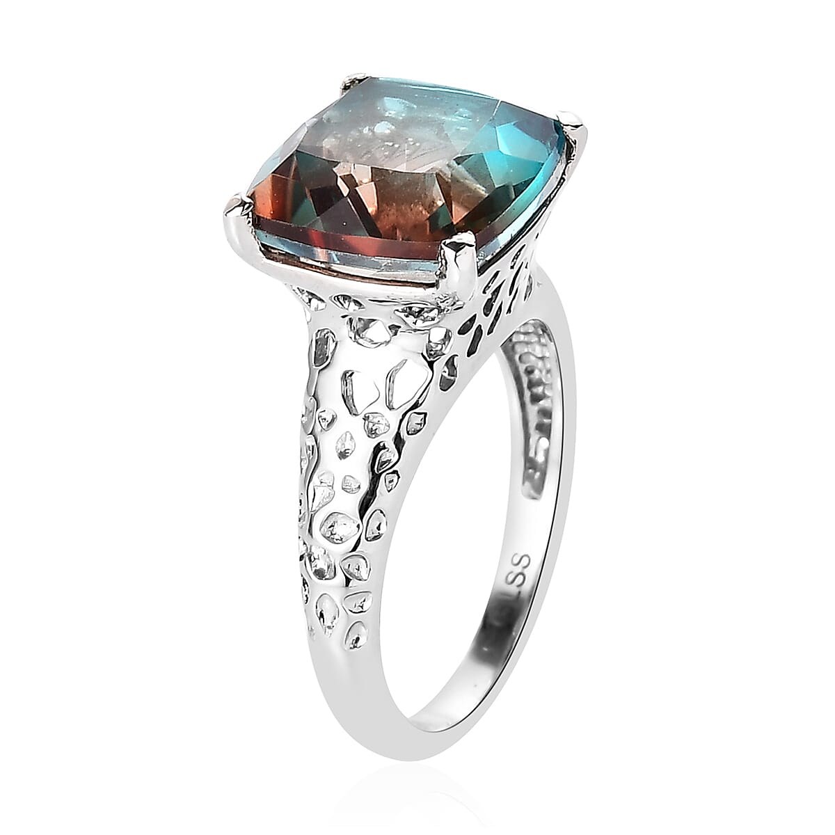Buy Aqua Terra Costa Quartz (Triplet) Solitaire Ring in Stainless Steel ...