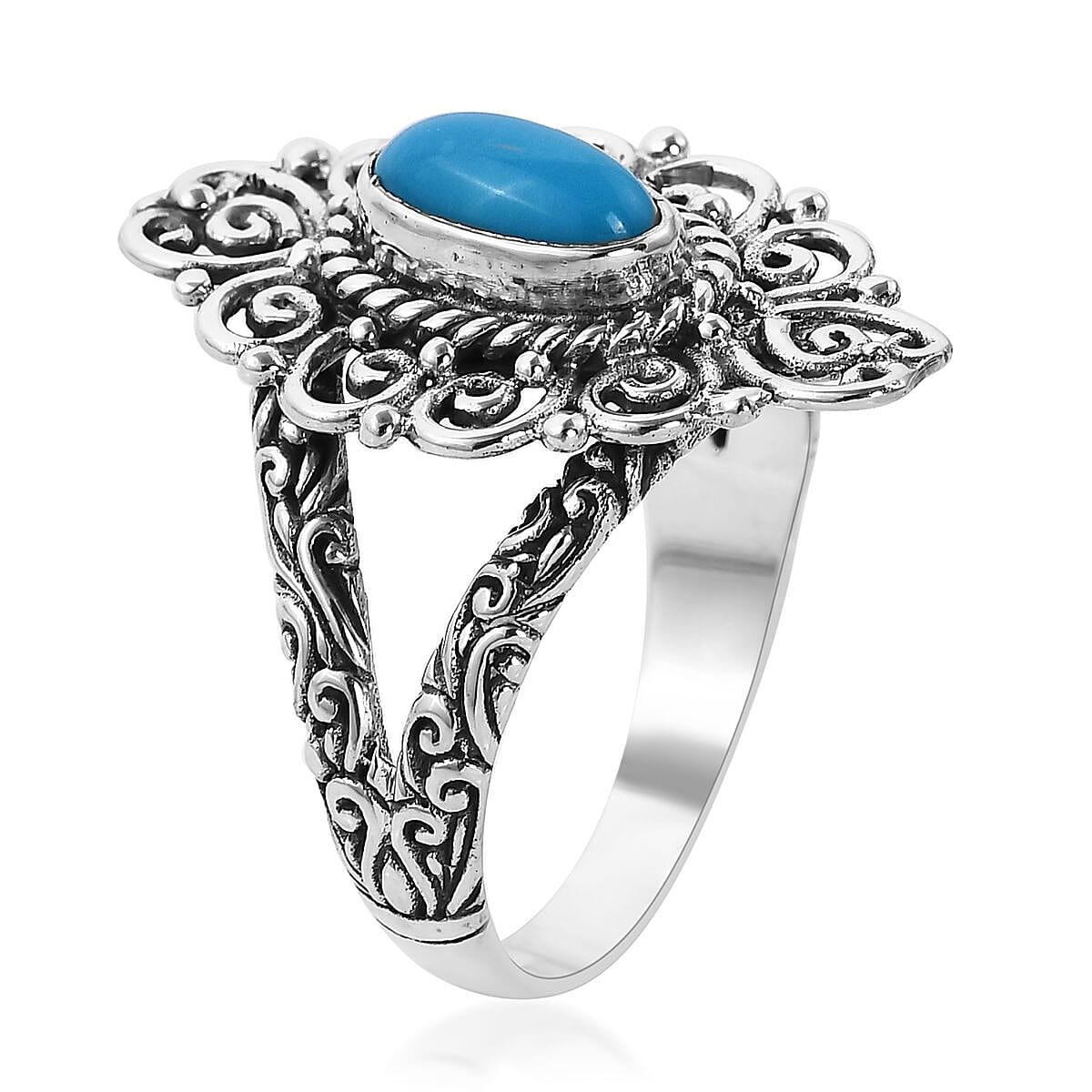 Buy Bali Legacy Sleeping Beauty Turquoise Ring in Sterling Silver 1.00 ...