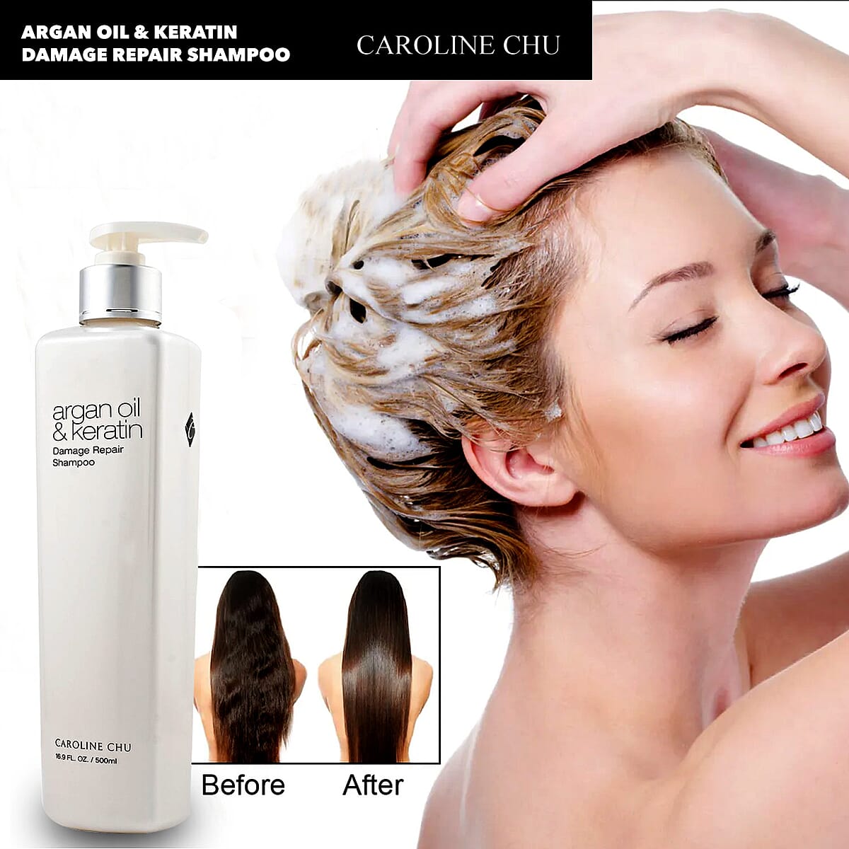 Buy Caroline Chu Argan Oil & Keratin Damage Repair Shampoo 16.90 Fl Oz ...