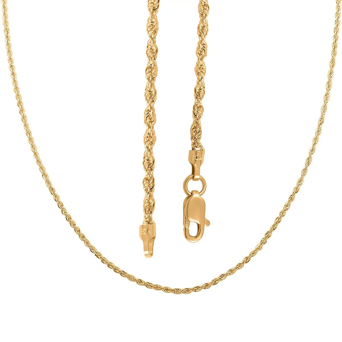 Buy 10K Yellow Gold Rope Chain Necklace | Gold Rope Necklace | 18 ...