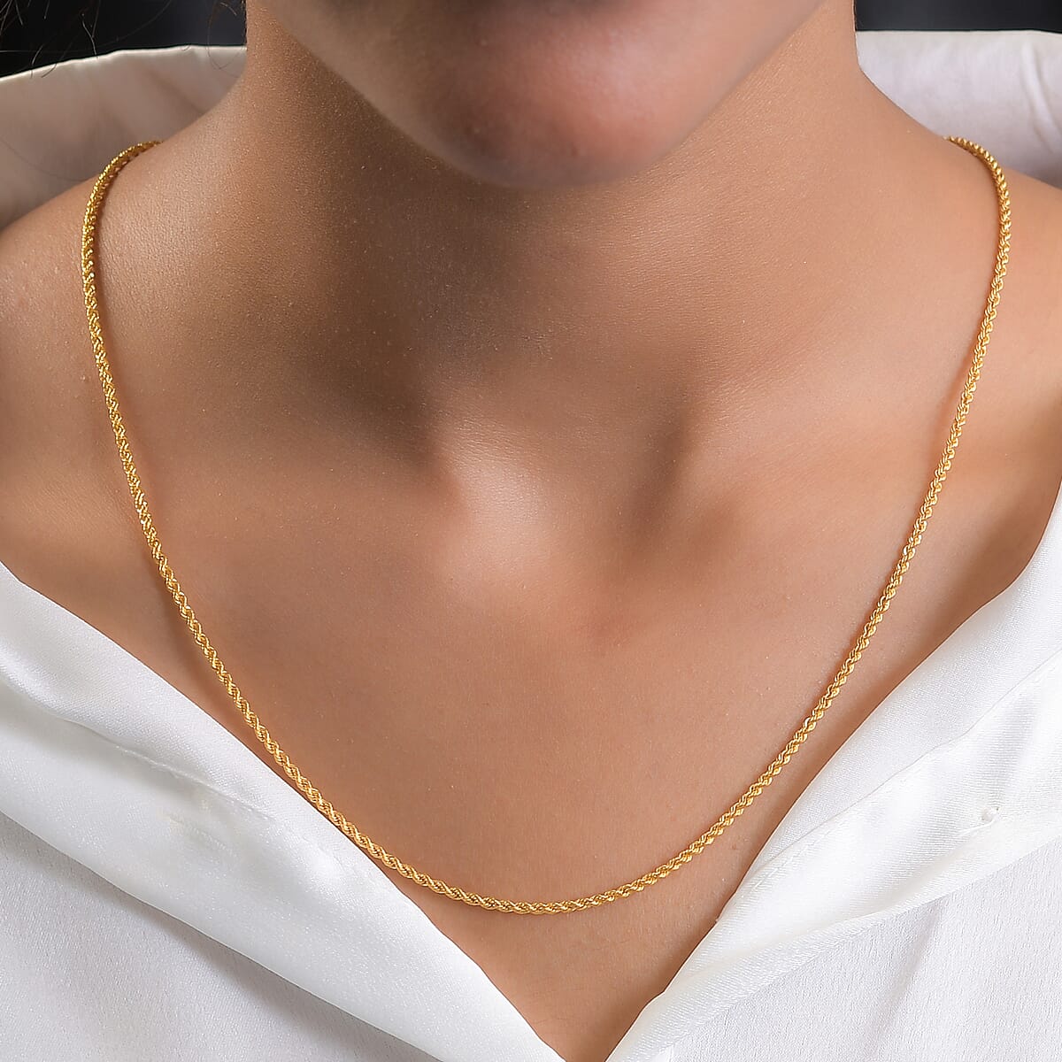 Buy 22K Yellow Gold 1.70mm Rope Chain 22 Inches 3.35 Grams at ShopLC.