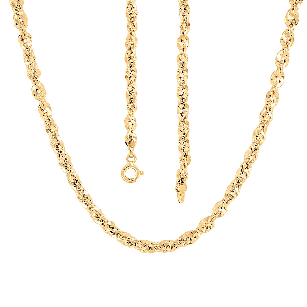 Buy Spirale Rope Italian 10K Yellow Gold 4.5mm Necklace 20 Inches 4.5 ...