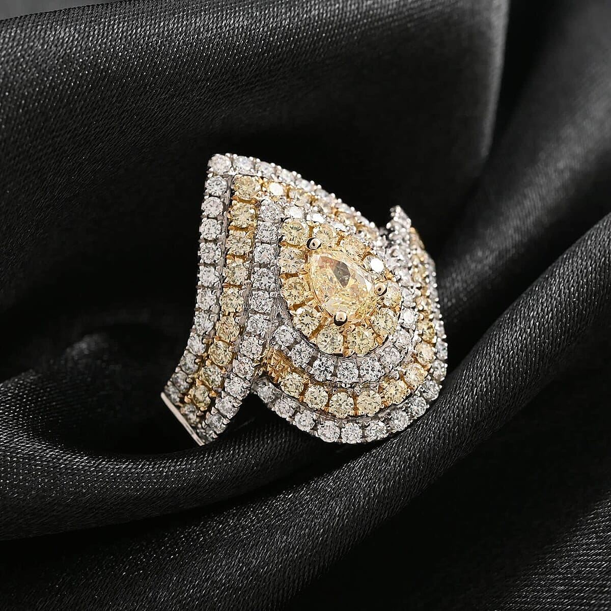 Buy Ankur Treasure Chest Modani 14K White Gold VS Natural Yellow and ...