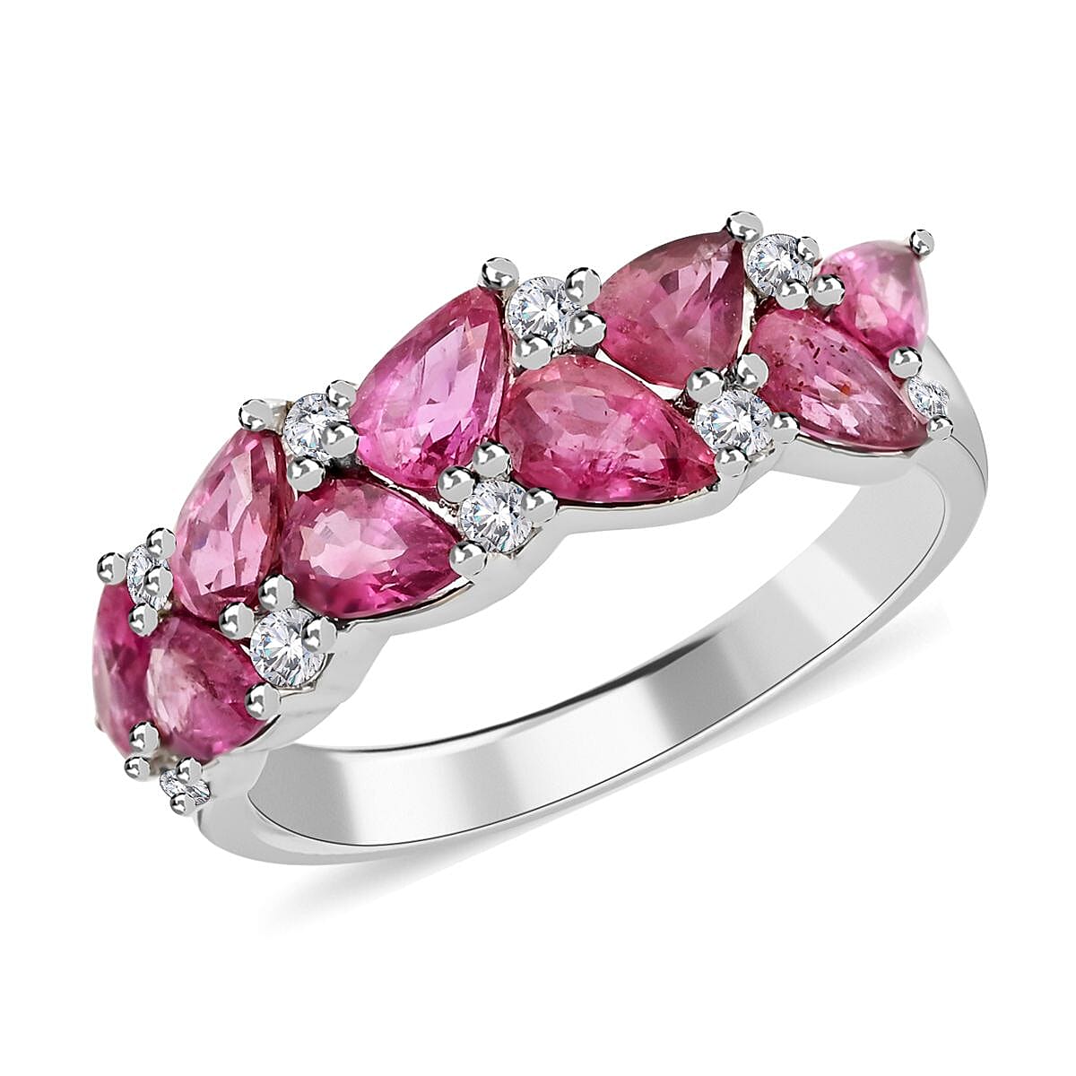 Buy Modani 14K White Gold Majenta Beryllium treated Padparadscha ...