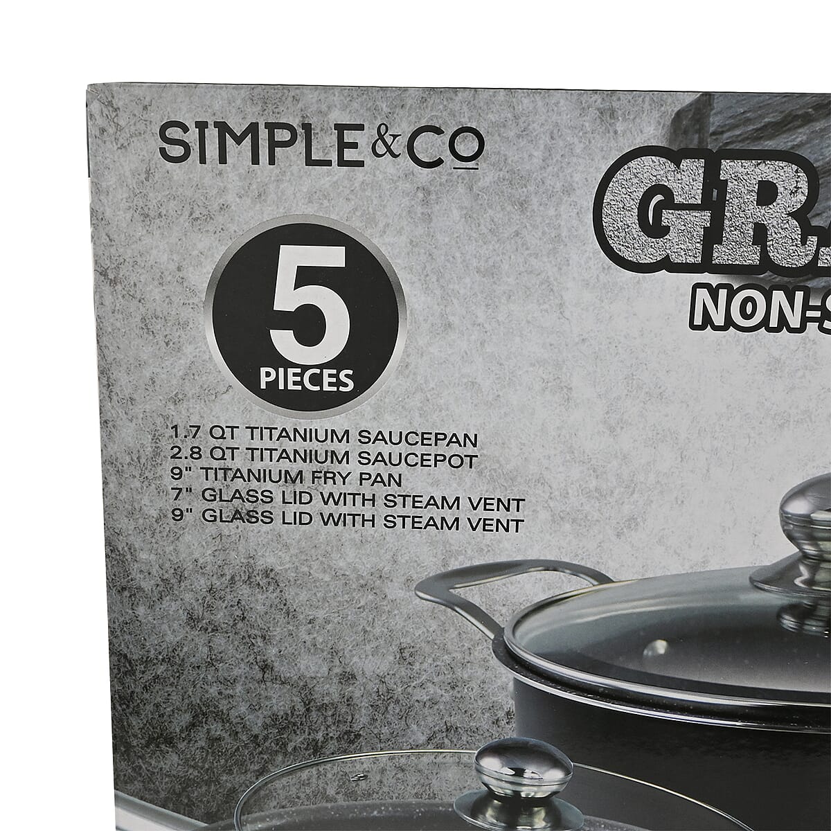 Buy SIMPLE & Co 5 PC Granite Cookware Set at ShopLC.