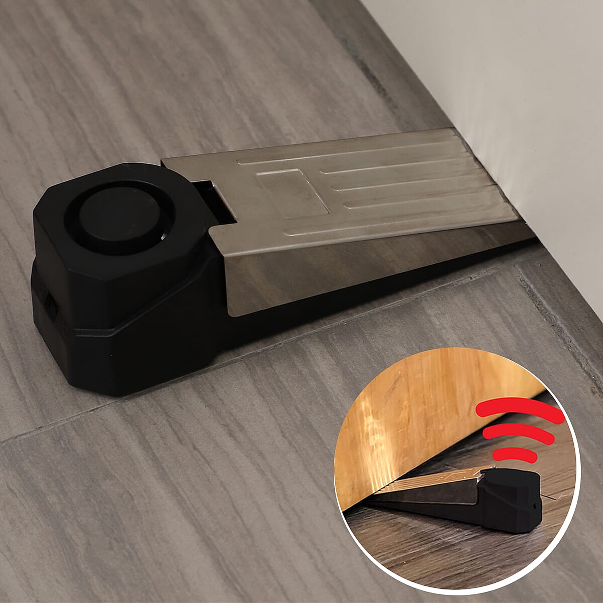 Buy Set of 2 Black Safety Door Stopper Alarm Battery 3xAAA Not Included ...