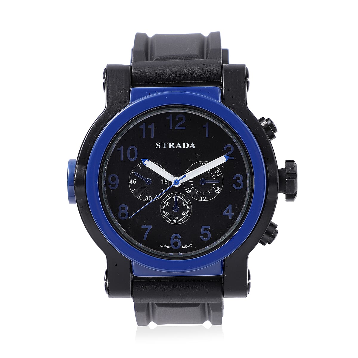 Buy STRADA Japanese Movement Watch with Black Silicone Strap at ShopLC.