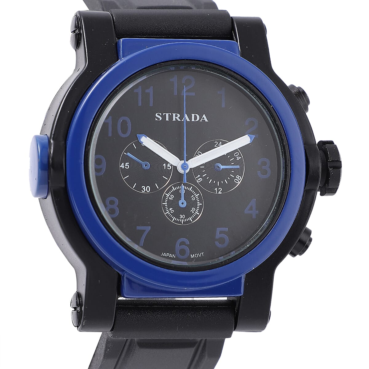 Buy STRADA Japanese Movement Watch with Black Silicone Strap at ShopLC.