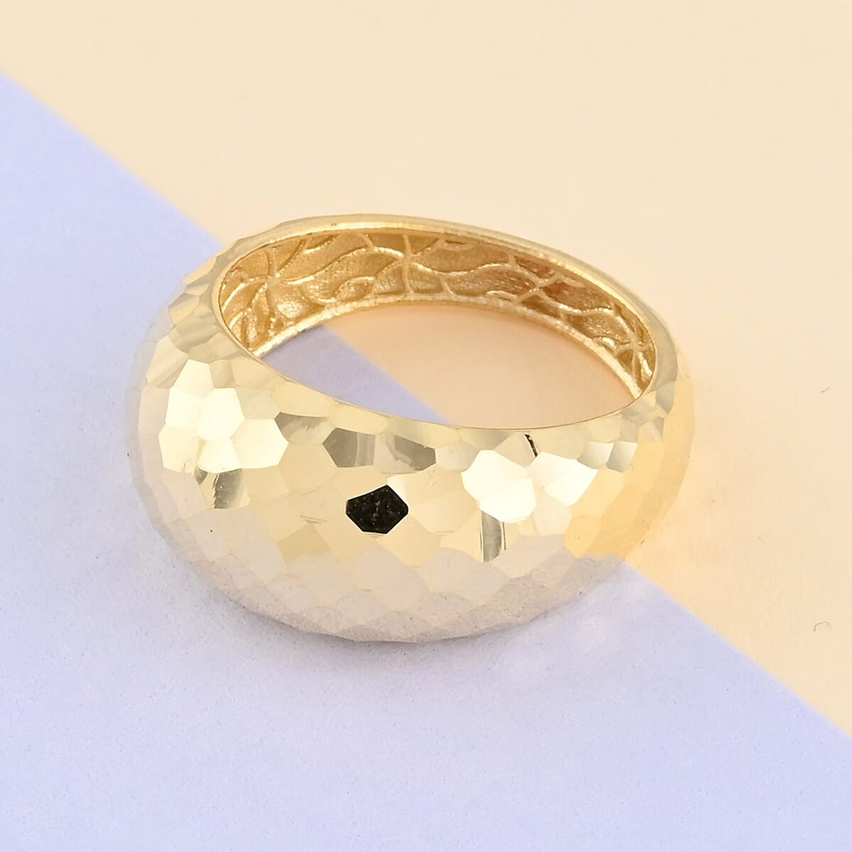 Buy Maestro Gold Collection Italian 10K Yellow Gold Multi Cut Domed ...