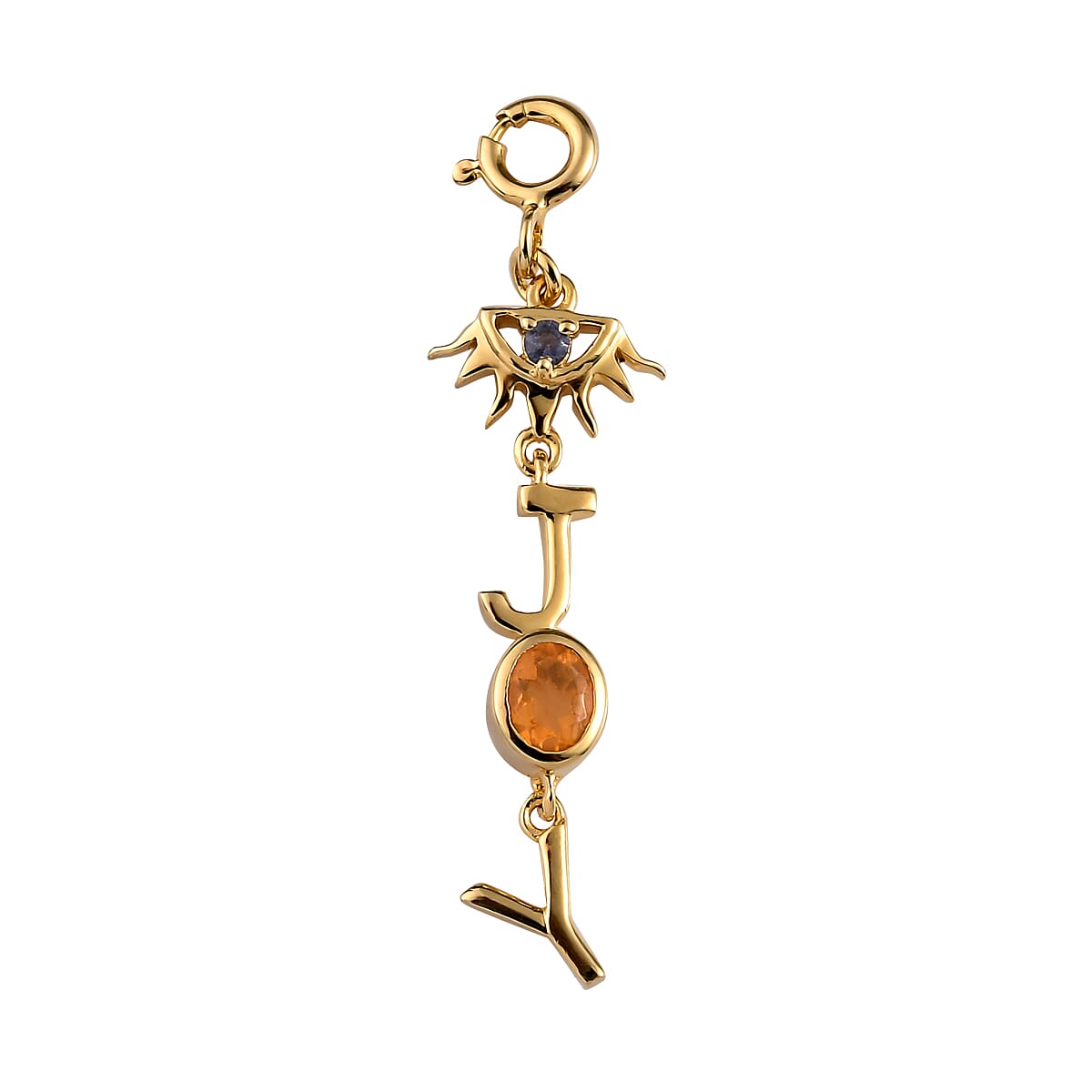 Buy Jalisco Fire Opal and Catalina Iolite JOY Charm in Vermeil Yellow ...