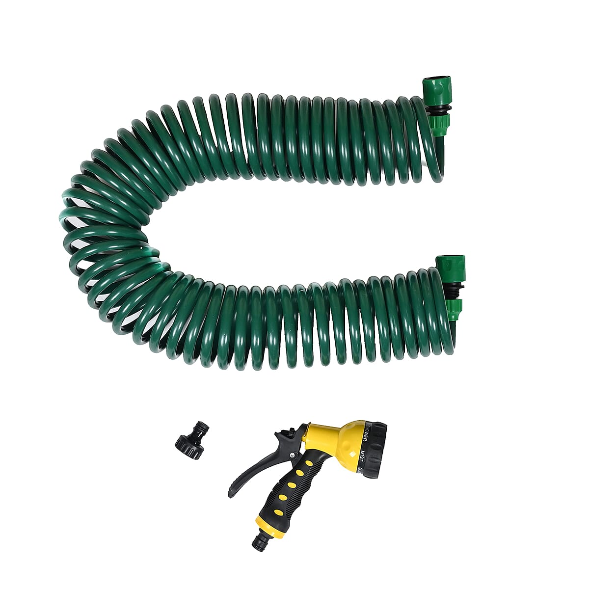 Buy GREENBOUND Coiled Water Hose with Spray Nozzle - Green at ShopLC.