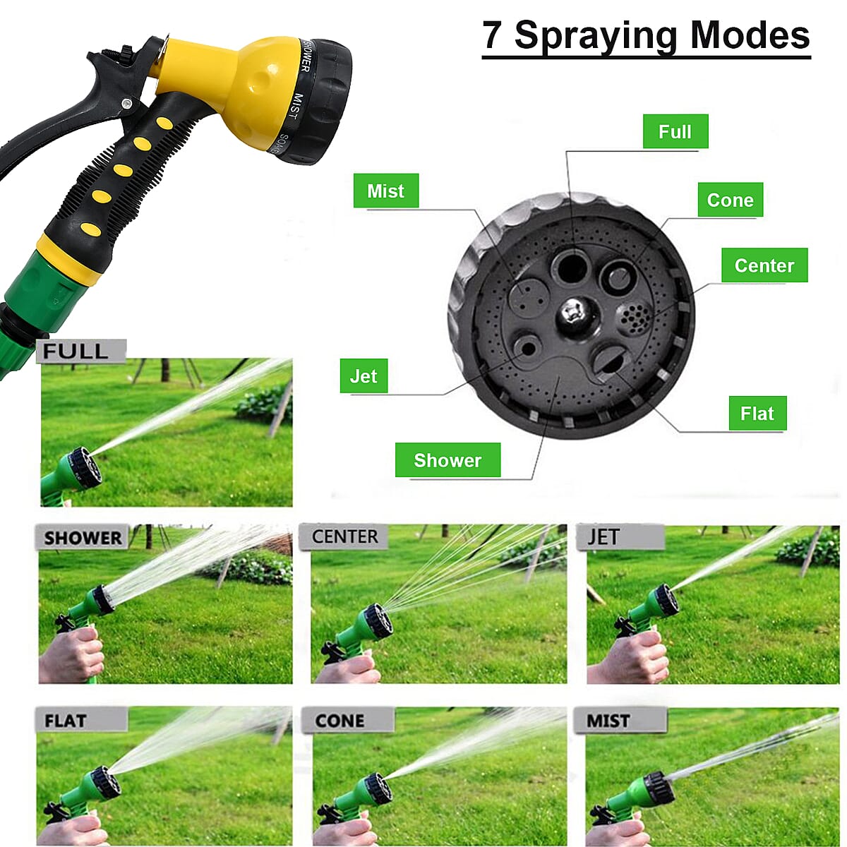 Buy GREENBOUND Coiled Water Hose with Spray Nozzle - Green at ShopLC.