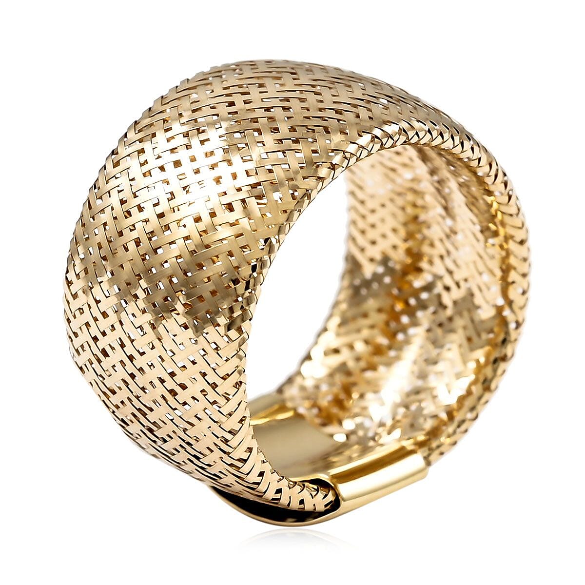 Buy Maestro Gold Collection Italian 10K Yellow Gold Stretch Mesh Ring ...