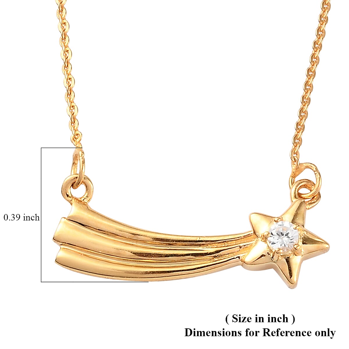 Buy White Topaz Fancy Shooting Star Necklace 18 Inches in Vermeil ...